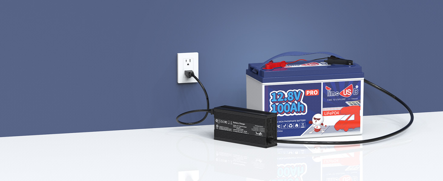 Timeusb 12V 100Ah Pro LiFePO4 Lithium Deep Cycle Battery